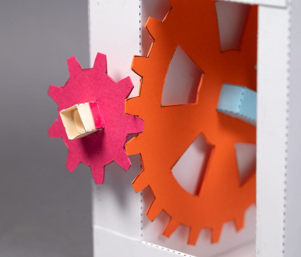 Gear/Crank Paper Mechanism - Rob Ives Workshop Notes