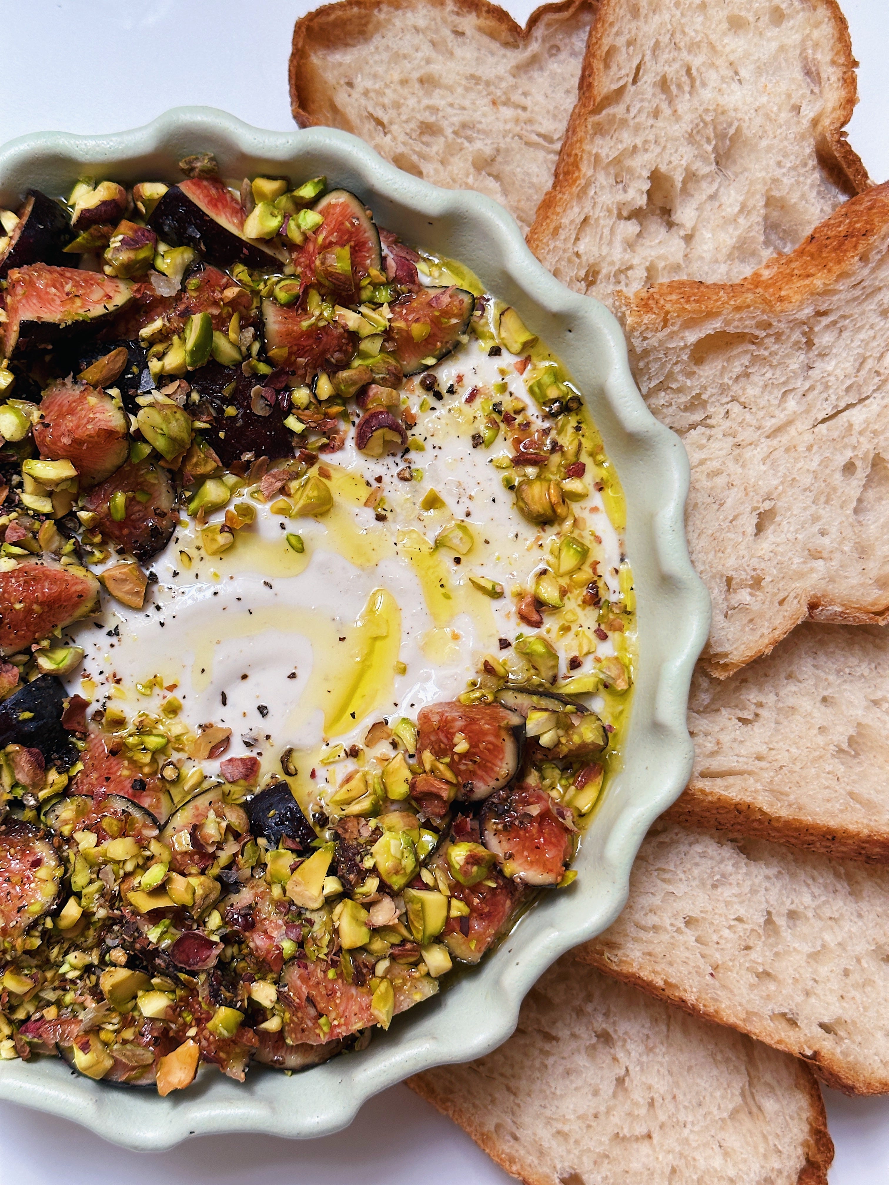Well-Being: Whipped Blue Feta with Figs + Pistachios