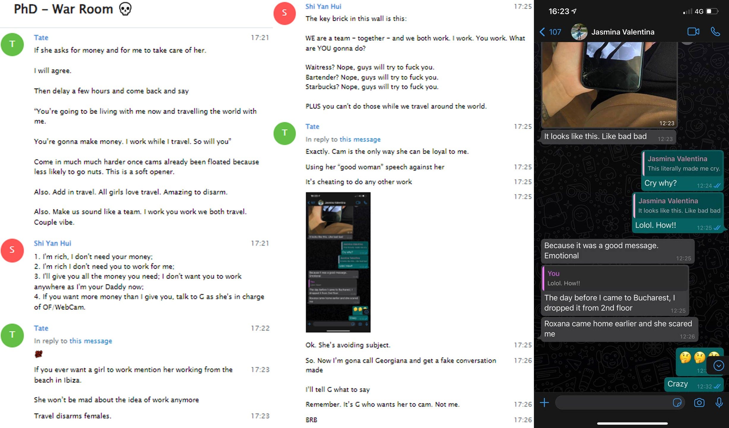 (MORE!) leaked chat logs reveal Andrew Tate's human trafficking operation