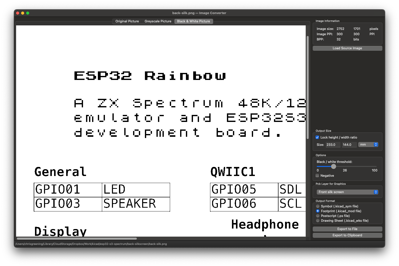 Custom KiCad Silk Screen - by Chris Greening - atomic14