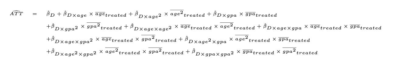 ATT Estimation using Regression and Matching with Heterogeneous ...