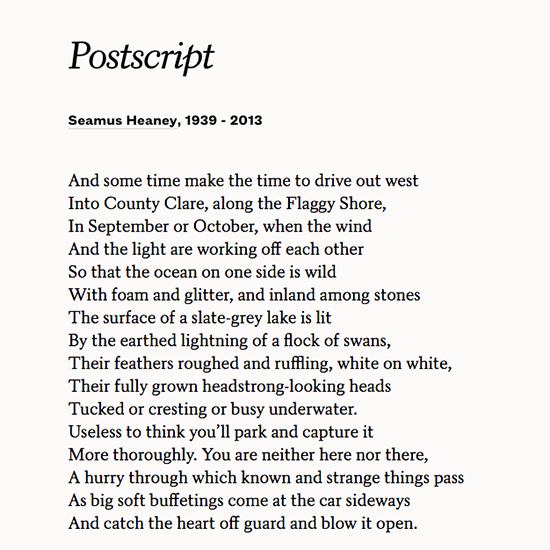Seamus Heaney's Birthday - by Maya C. Popa - Poetry Today