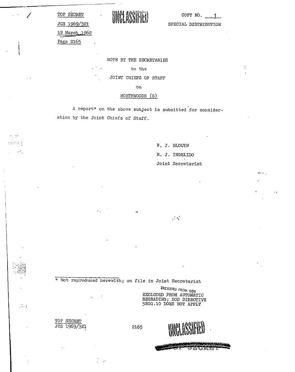 Operation Northwoods Unclassified Document