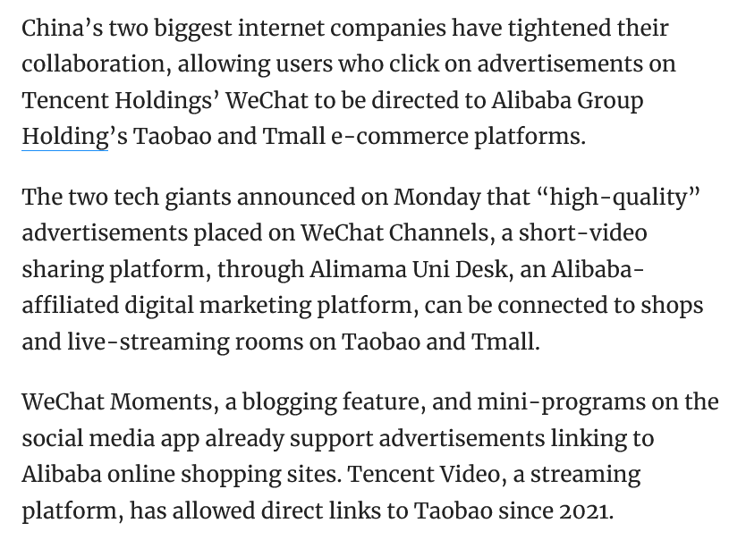 Alibaba, Tencent break more digital barriers between WeChat and Taobao ...