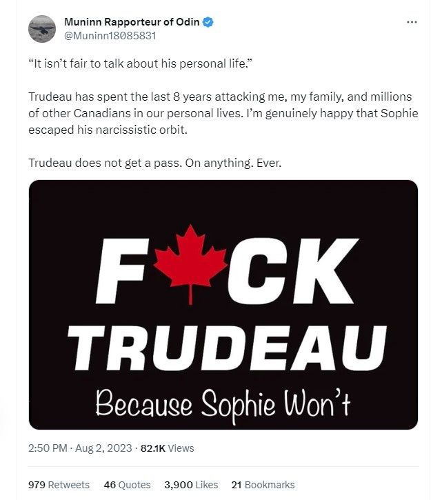The Trudeaus split, and so does the internet