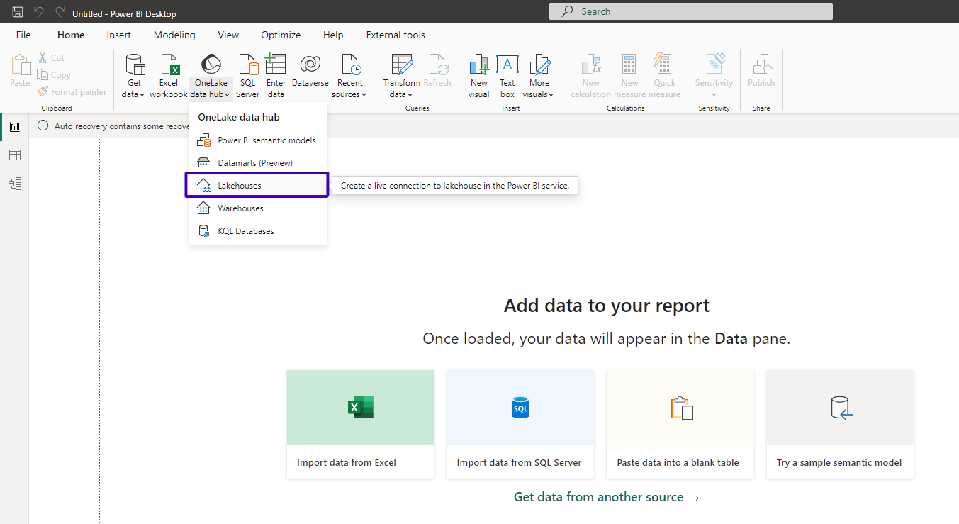 Linking MS Power BI to Microsoft Fabric Lakehouse