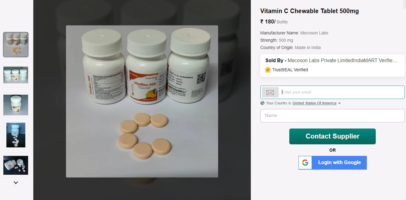 Vitamin C is GMO Corn Syrup, Mold, Chemicals, Bacteria, Bleach and More...