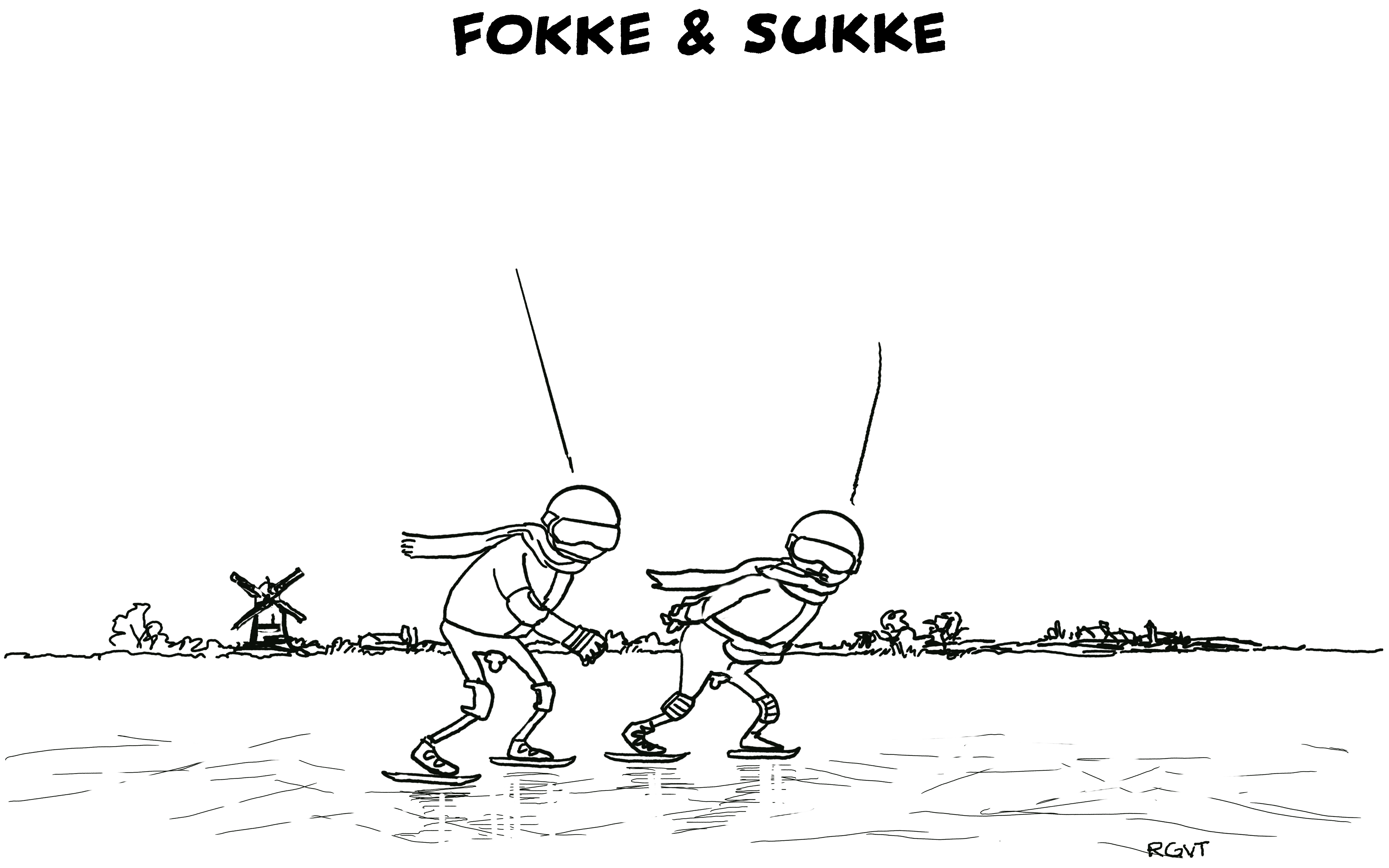 Hier is de komende Fokke & Sukke-cartoon in de maak