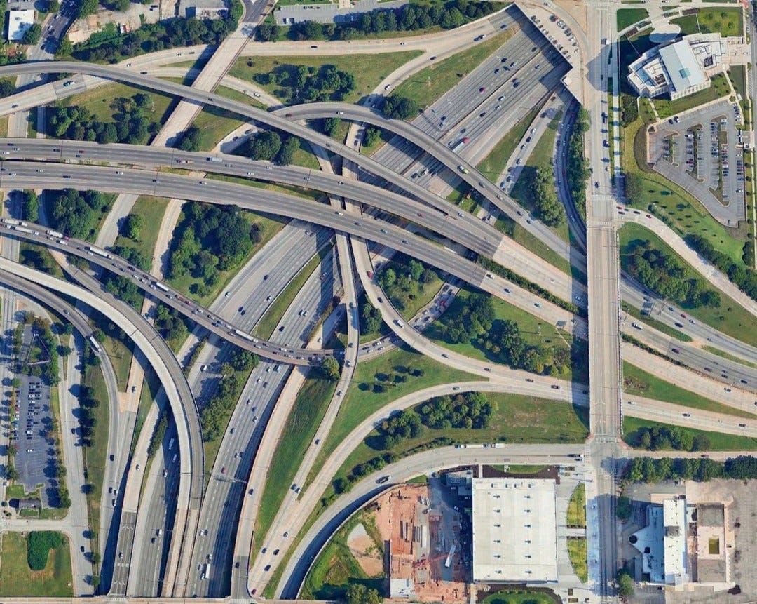 A freeway interchange as "urban renewal" in Atlanta