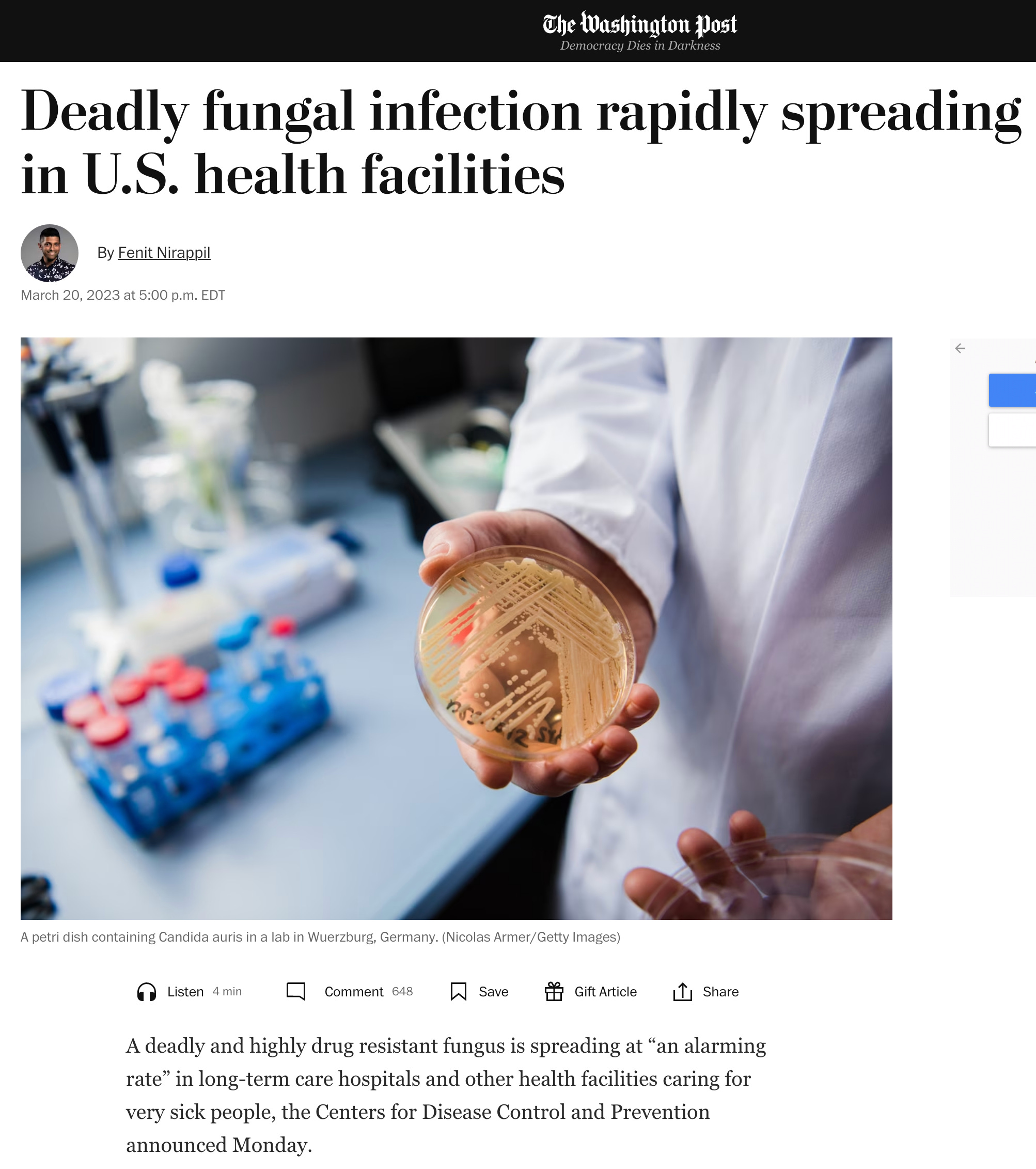 Has Climate Change Spawned a Deadly Fungal Infection?