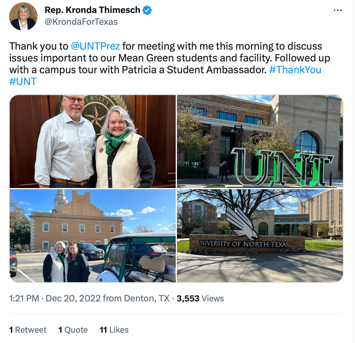 Rep. Thimesch Honors Leftist Turncoat - by Tex Rex