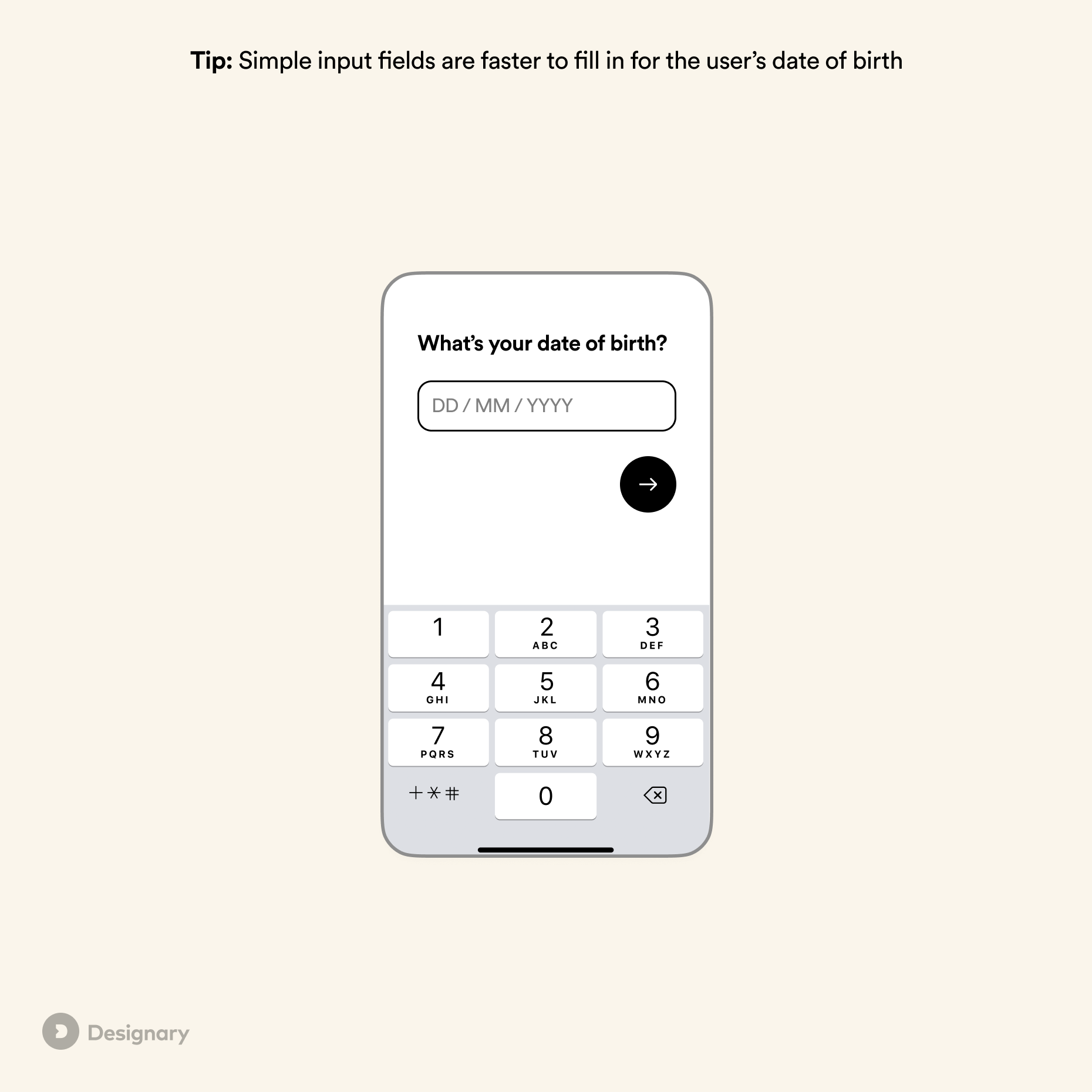 UX Tip #17: Use simple input fields for date of birth