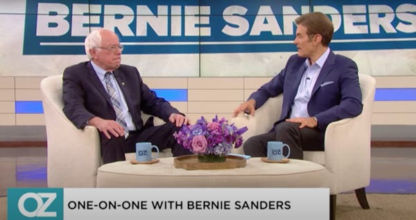 Dr. Oz Keeps Forgetting He’s Not Running Against His Old Buddy Bernie ...