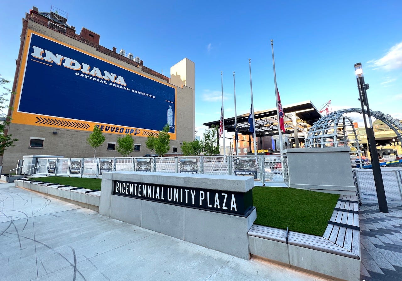 Bicentennial Unity Plaza outside Gainbridge Fieldhouse set to open in ...