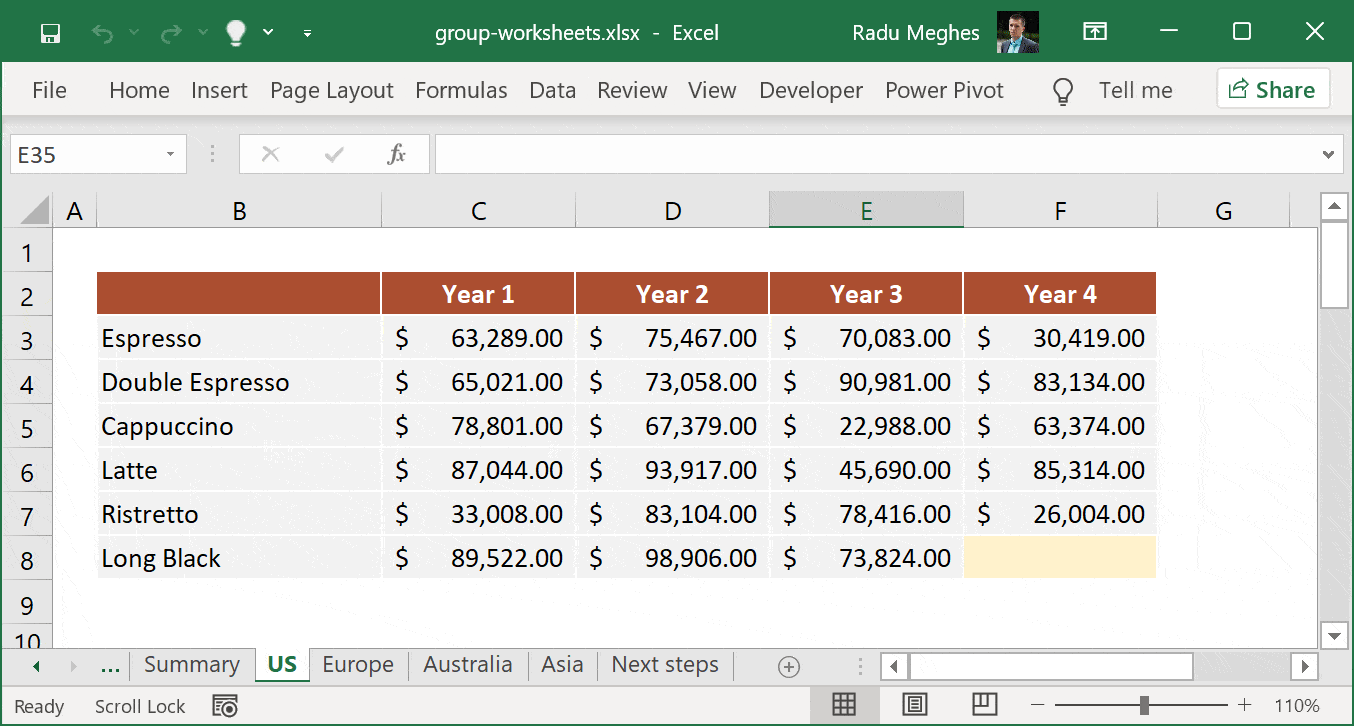 How to group worksheets in Excel [in easy steps] - by Radu