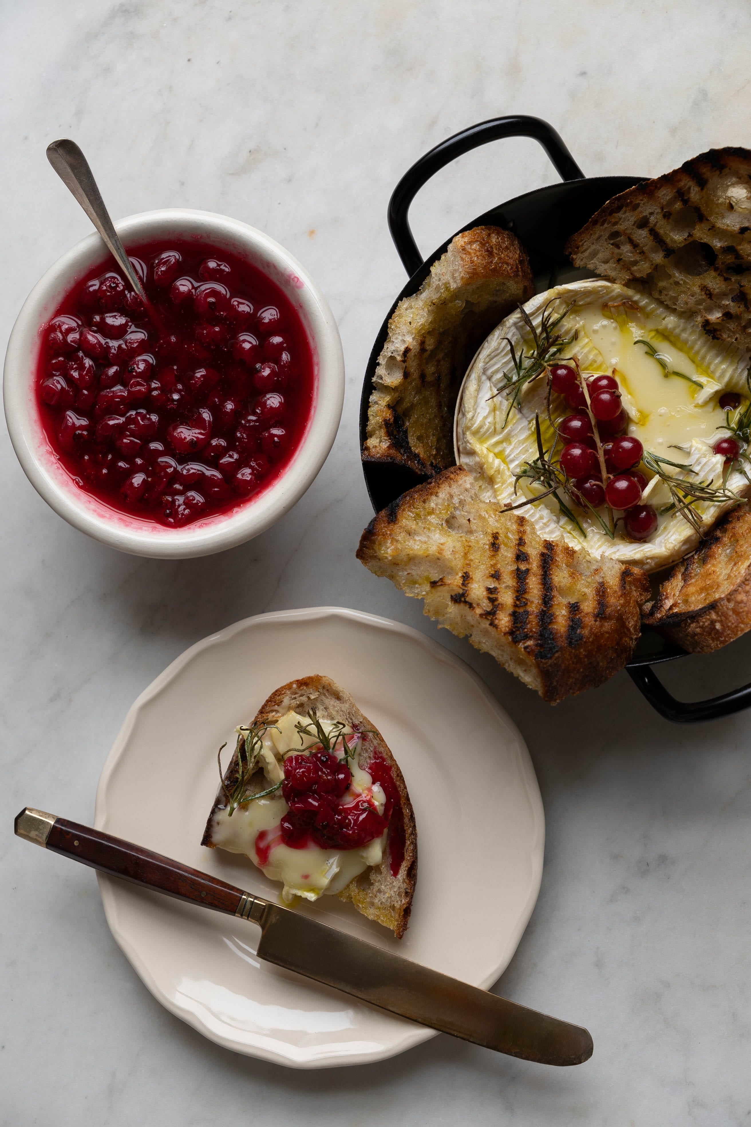 Spiced Squash soup, baked Camembert with Cranberry sauce, Apple ...
