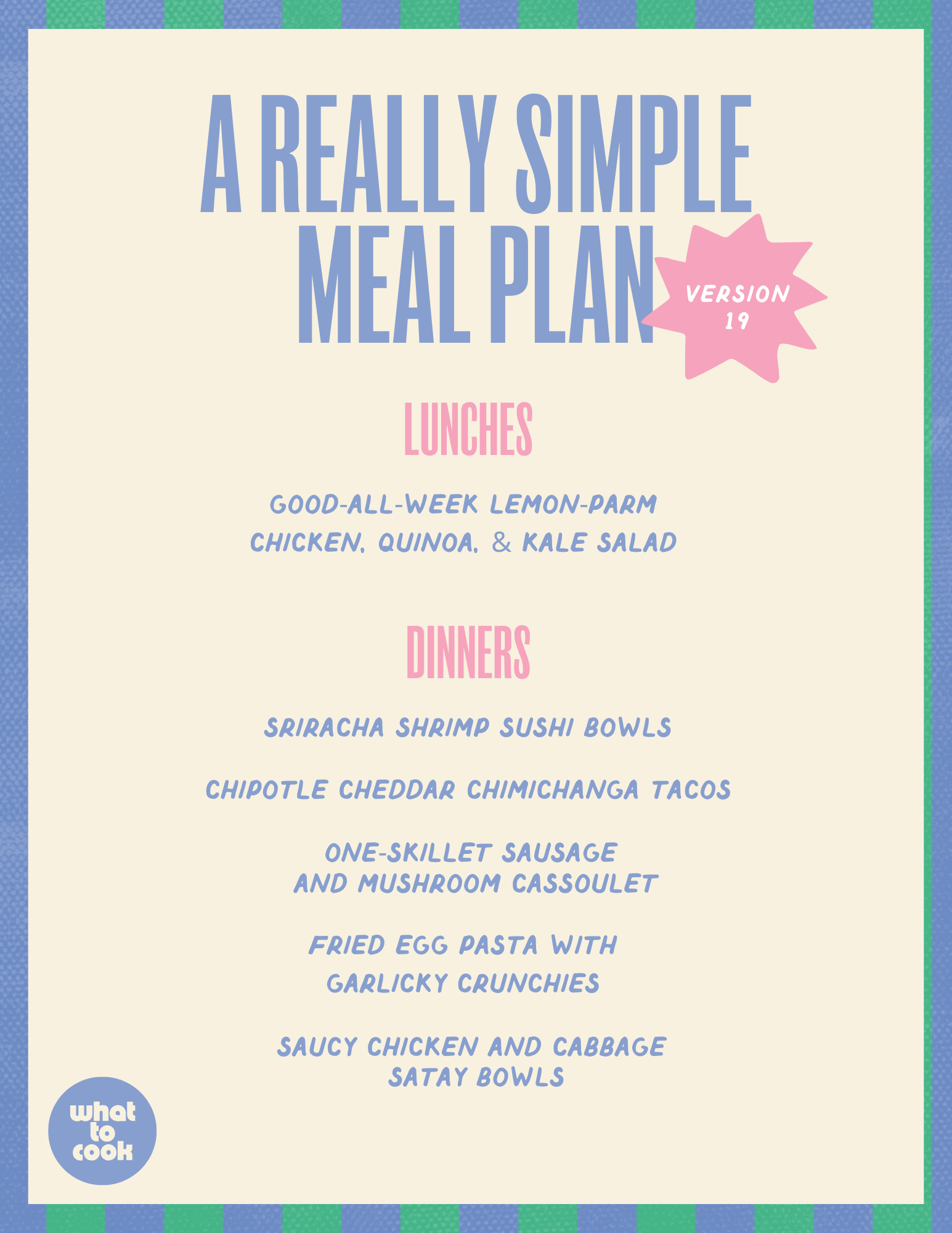 a really simple meal plan v.19