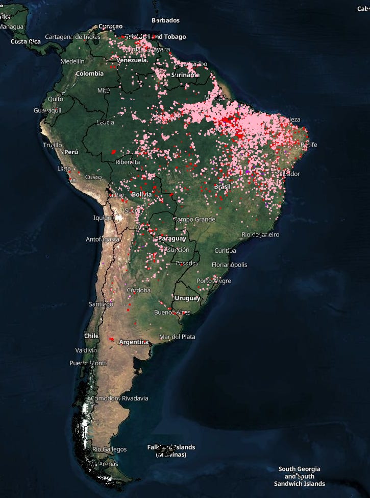 Current Map Snapshots Of Fires Burning Around The Globe - October 30th ...