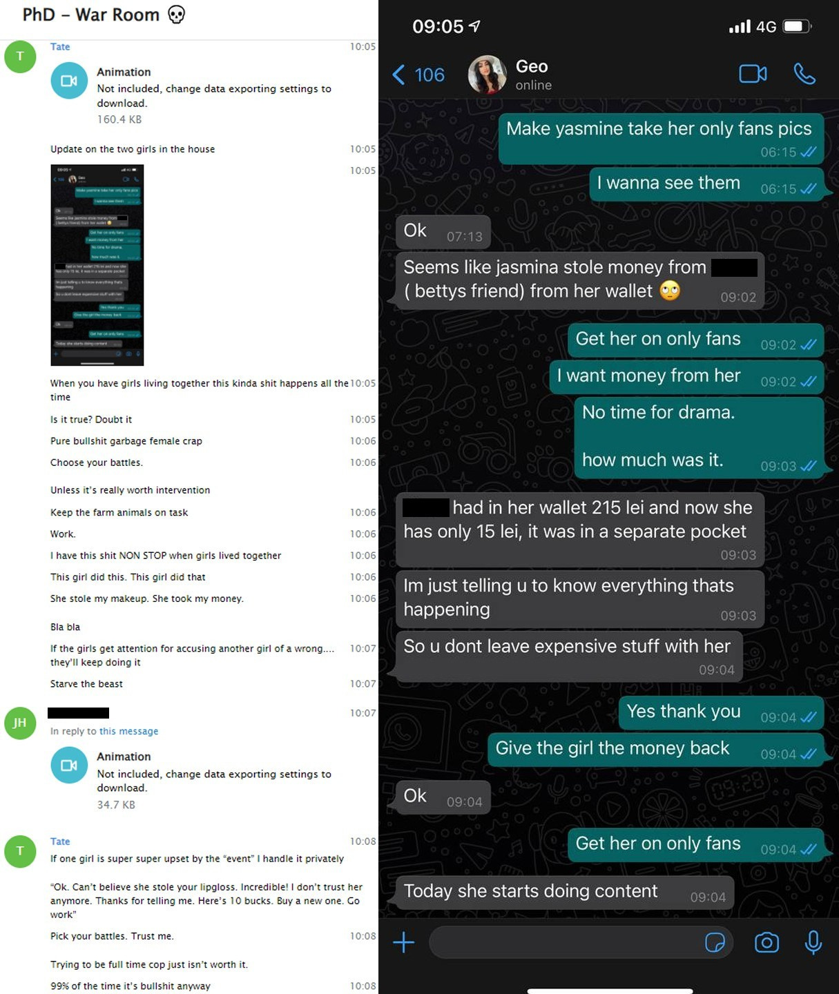 (MORE!) leaked chat logs reveal Andrew Tate's human trafficking operation