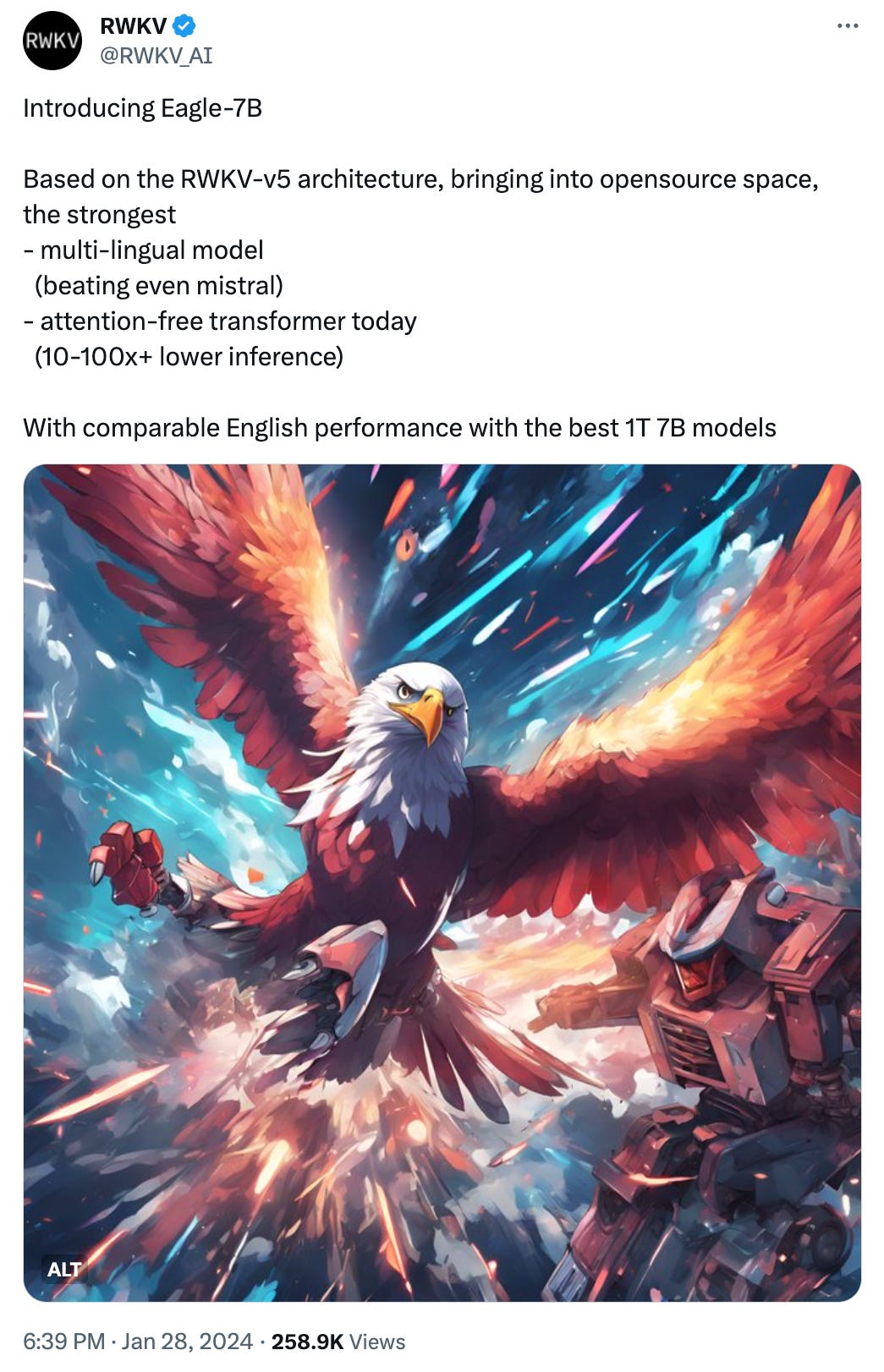 Launching Eagle 7B - into our public demo, and open router (till March 2024)