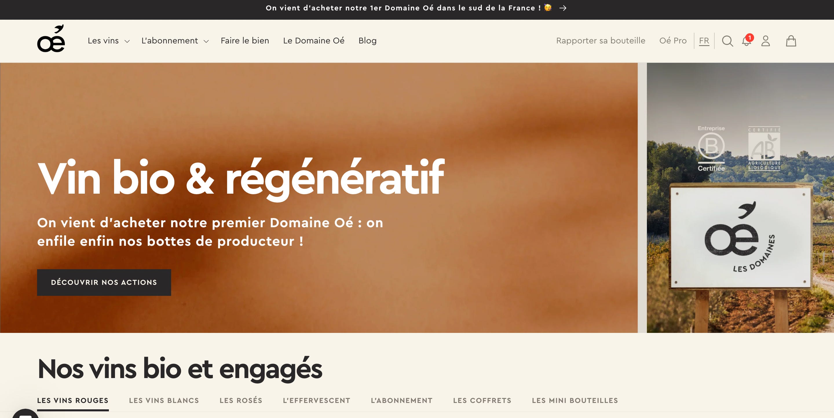 Avec Oé, savoure un vin bio sans compromis 🍇