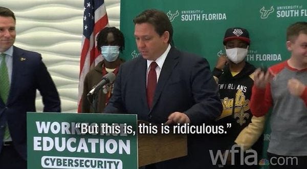 Grown-Up Tough Guy Ron DeSantis Stands Up To Masked High School Bullies ...