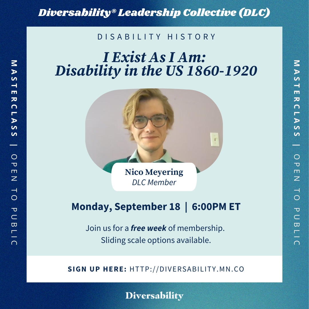 [News from Diversability] Upcoming events on personal finance 9/14 & disability history 9/18