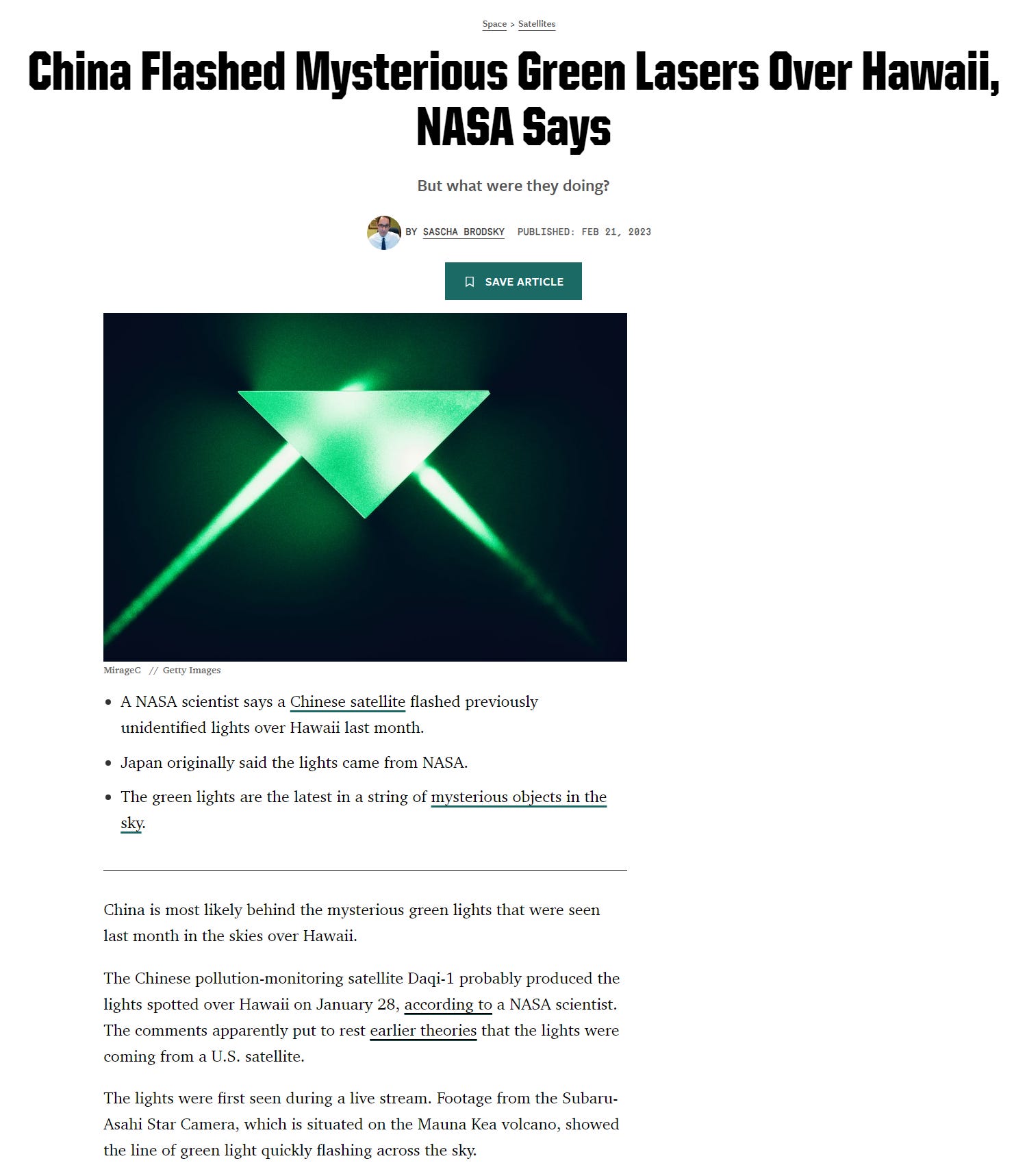 LIDAR LASER BEAMS KAPPET OVER HAWAII 28. JANUAR 2023LIDAR LASER BEAMS ...