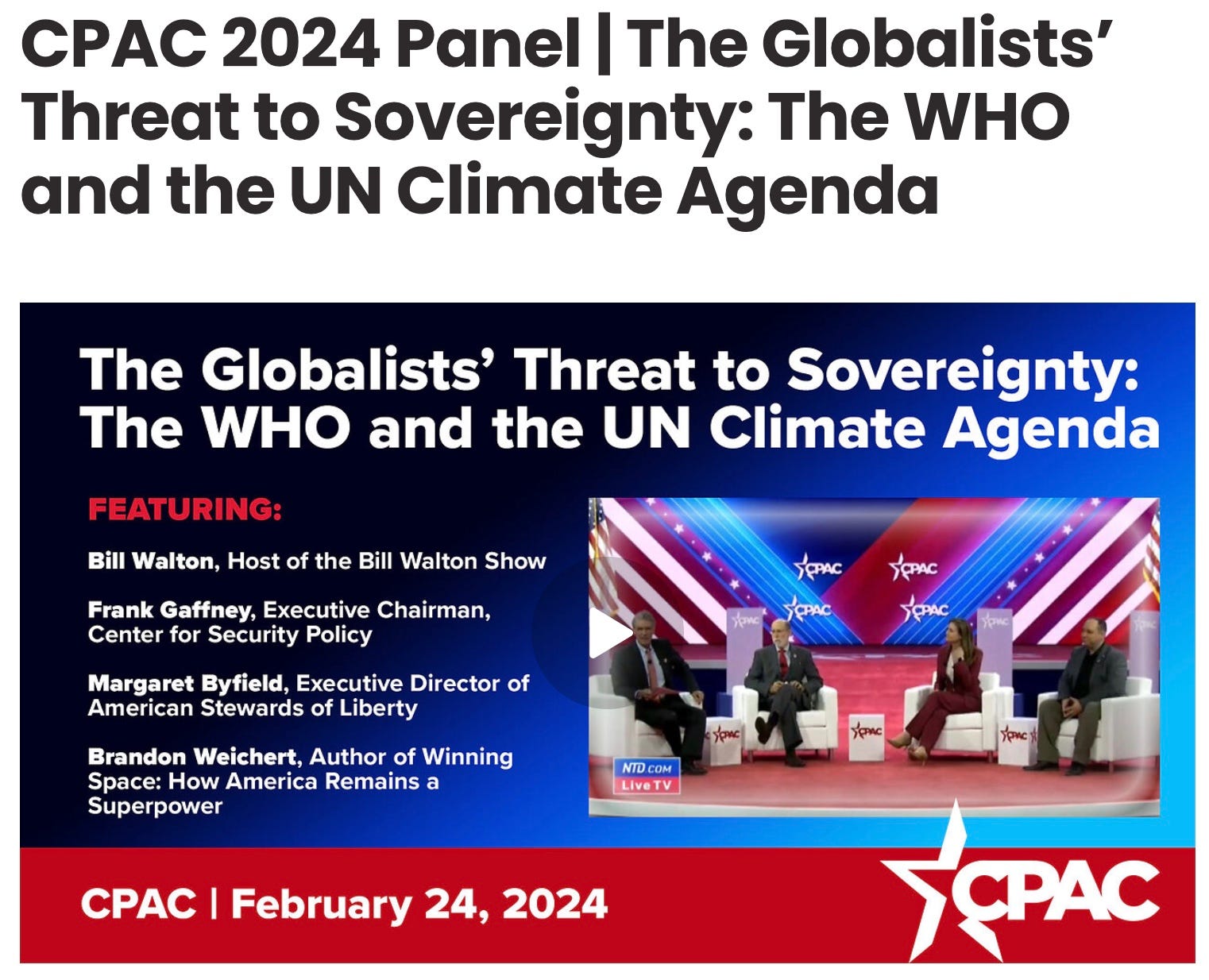 The Globalists' Threat to Sovereignty: the WHO and the Climate Agenda ...