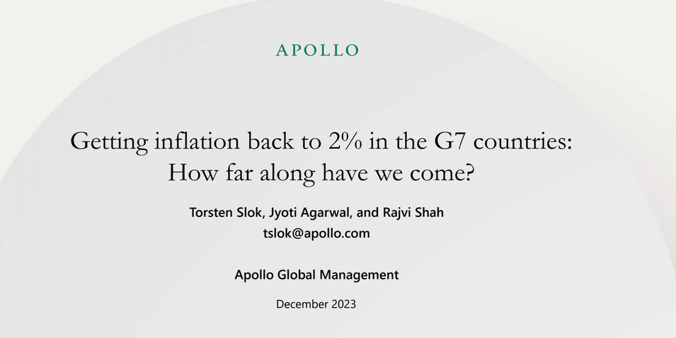 Slidedeck: Getting inflation back to 2% in the G7 countries- Apollo