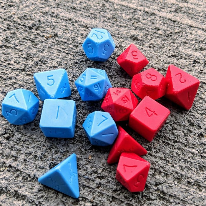 Reproductions of original Dungeons & Dragons Dice