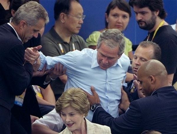 Was Bush Falling Down Drunk At Olympics? - by Ken Layne