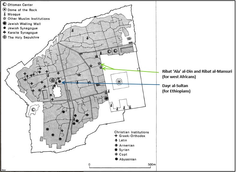 A history of the west African diaspora in Arabia and Jerusalem before 1900