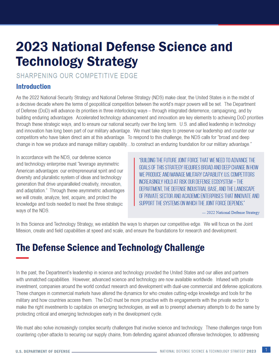 DoD: Tech Official Says Manufacturing Advances Are Key to National Security