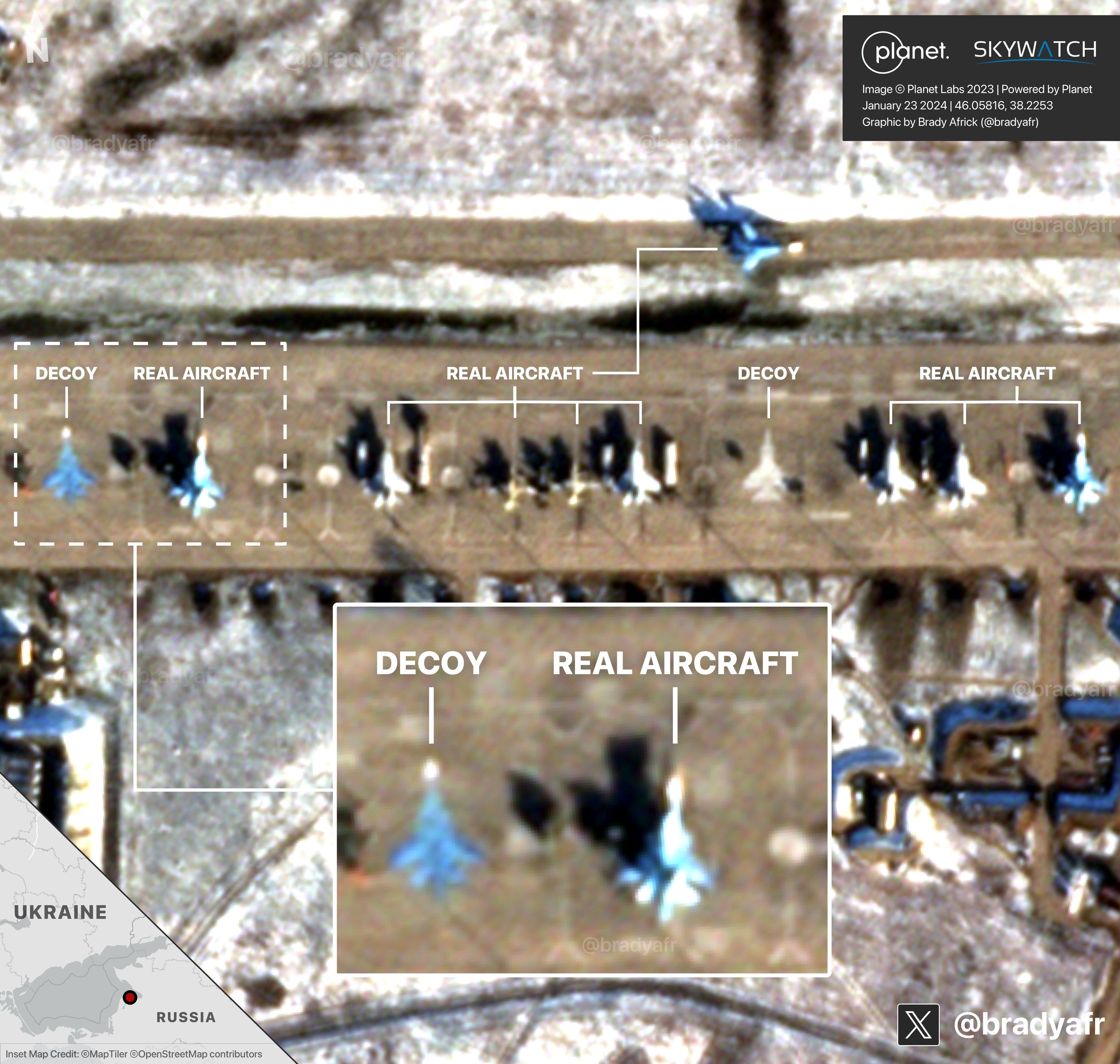 Russia adds decoy aircraft to air bases near Ukraine