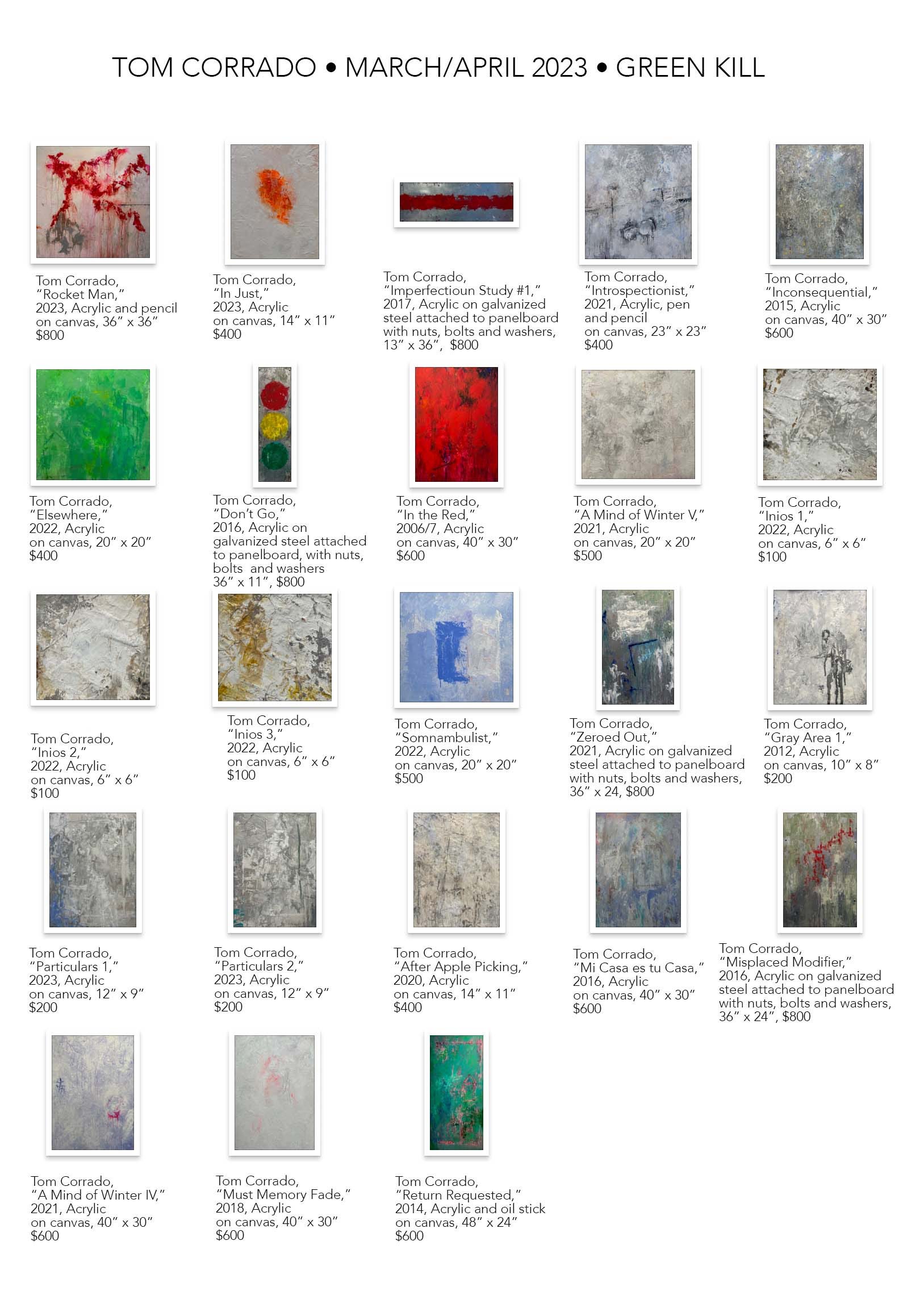 Tom Corrado, Deirdre Day, Franc Palaia, March/April, 2023