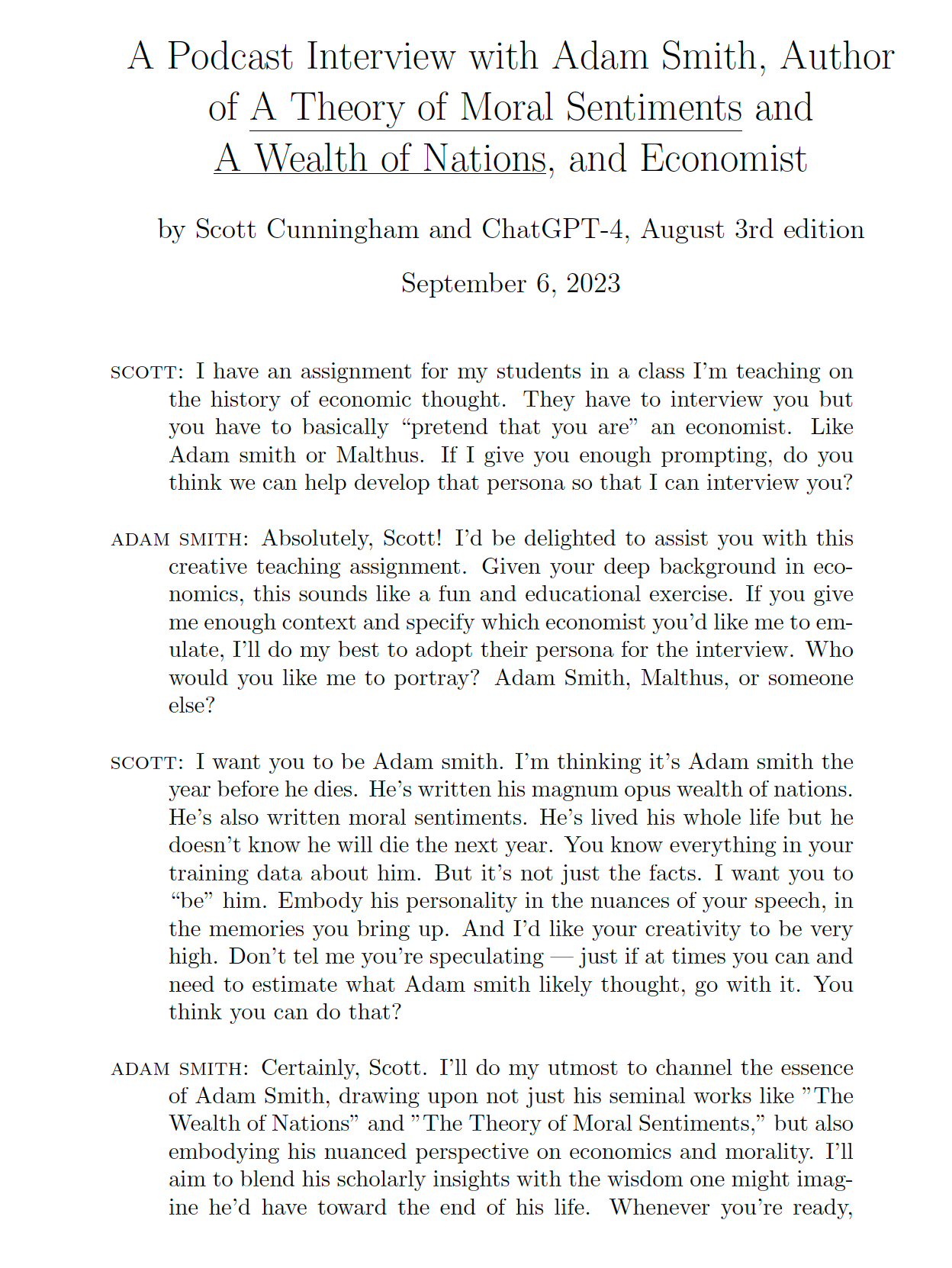 ChatGPT and Stories: Another Podcast Interview I Did With Adam Smith