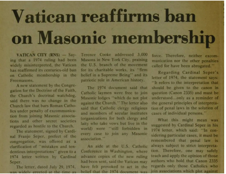 When Catholics could be Masons(?) - by Nico Fassino