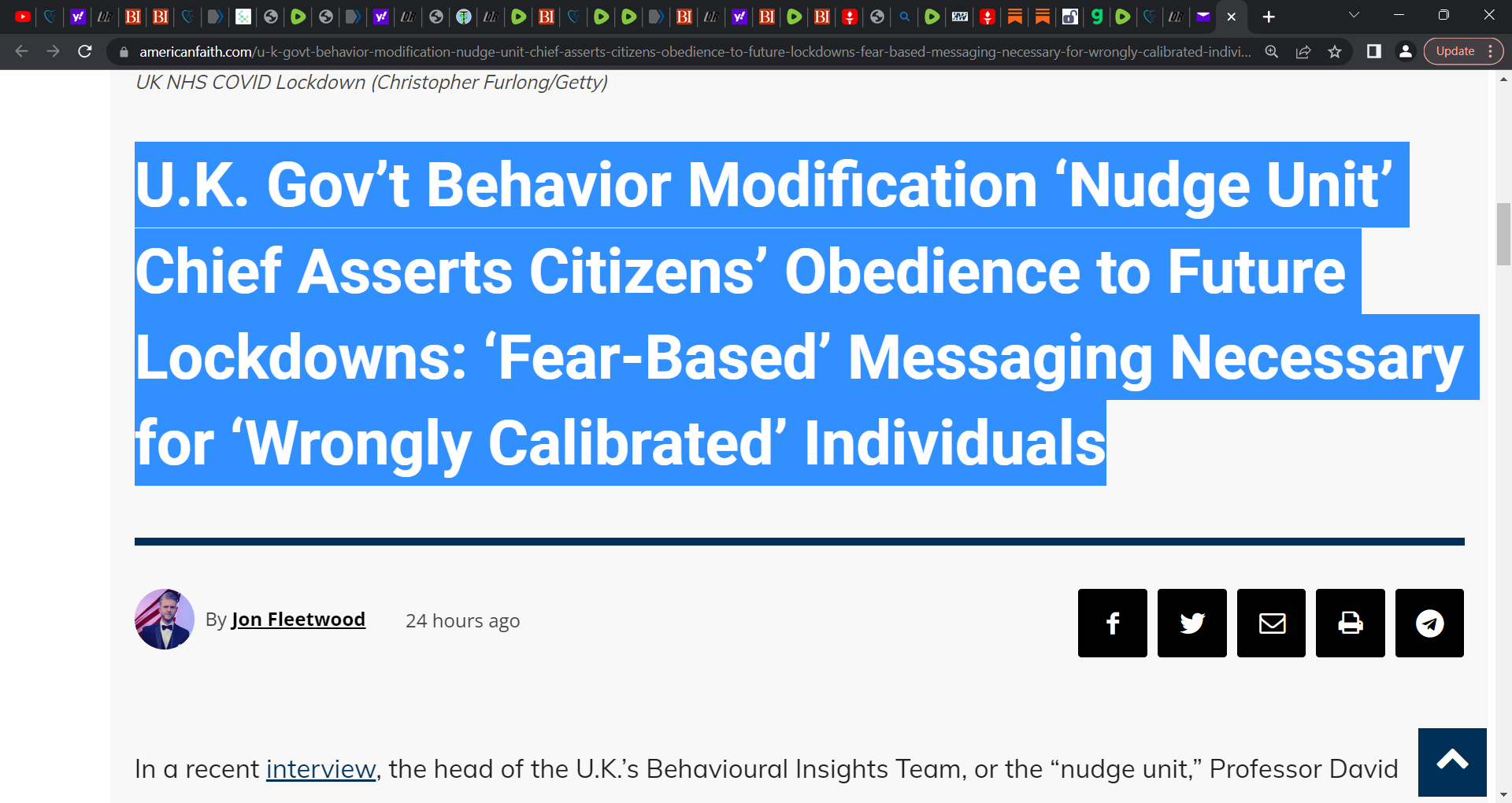 'U.K. Gov’t Behavior Modification ‘Nudge Unit’ Chief Asserts Citizens ...
