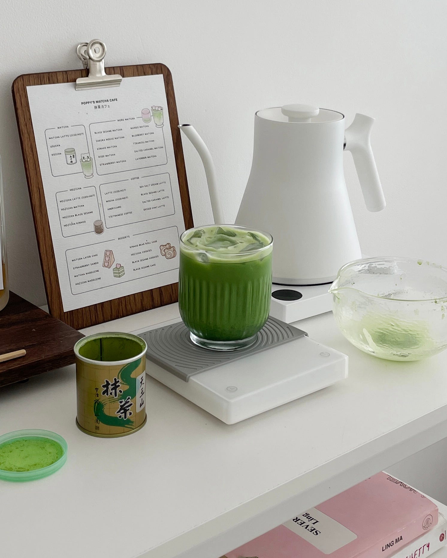 a guide to making your own cozy matcha station