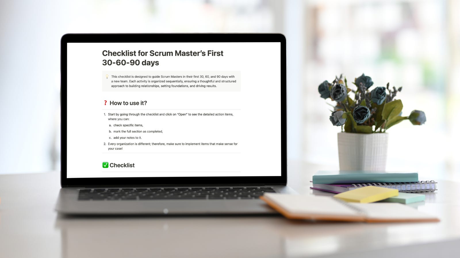 Scrum Master Checklist to Get Started With a New Team