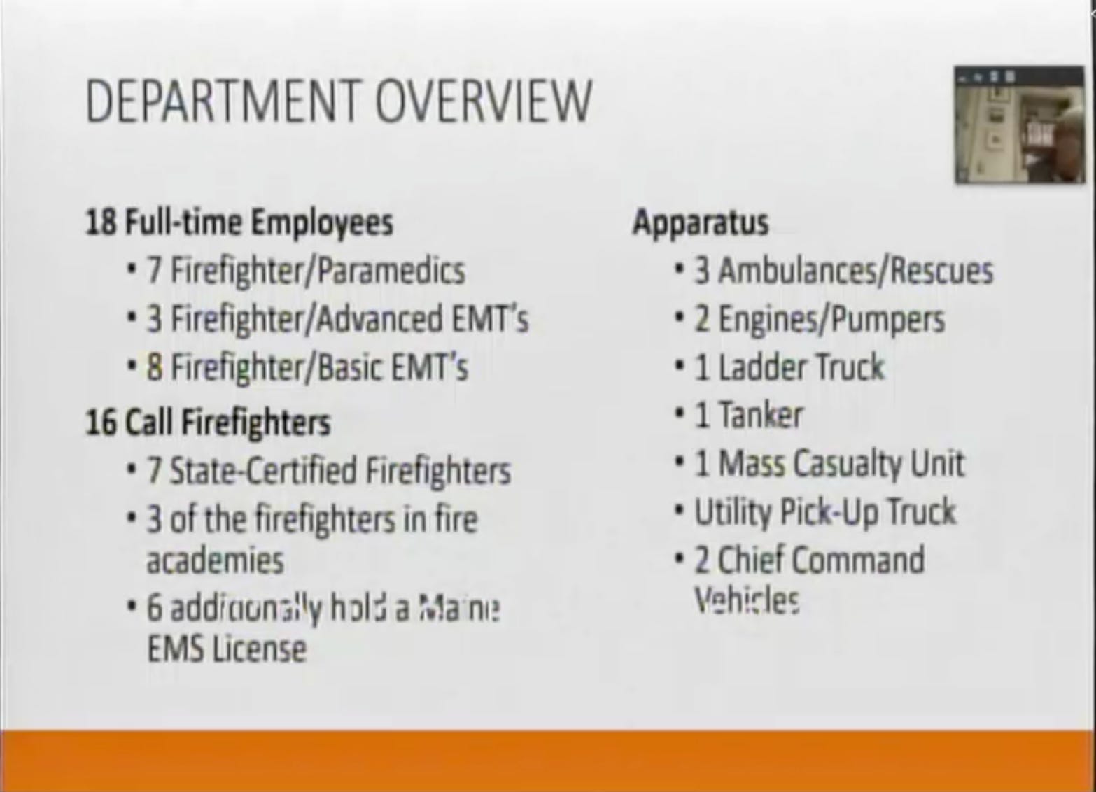 Fire Chief Presents Budget - by Carrie Jones