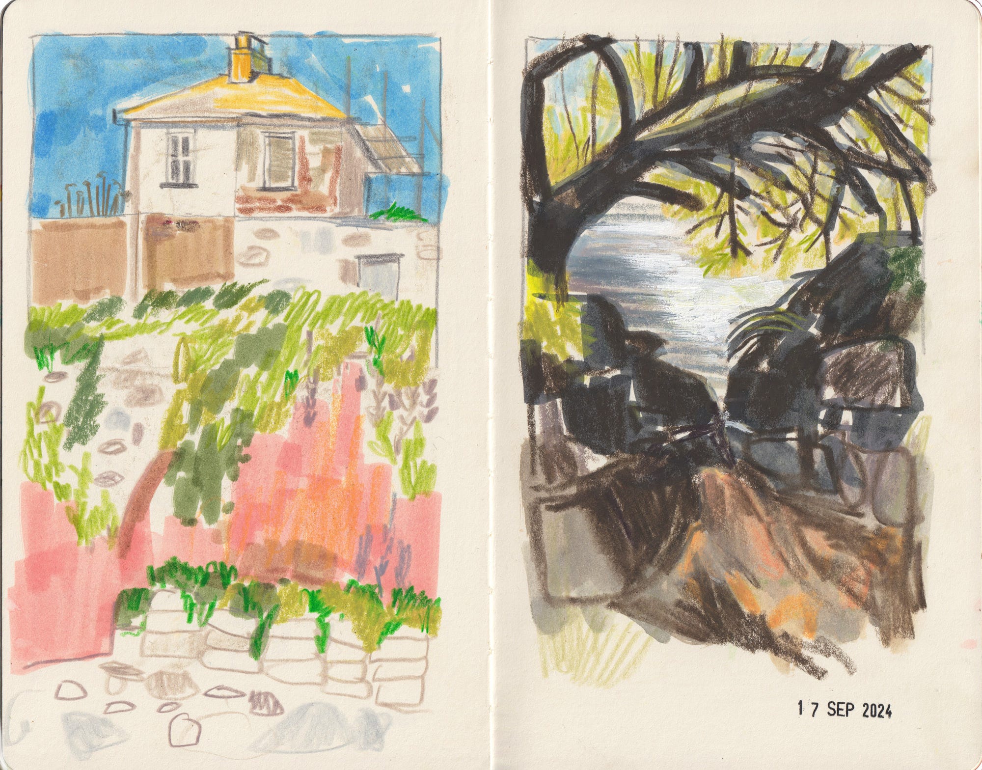 September Sketchbook pages - by Melanie Chadwick