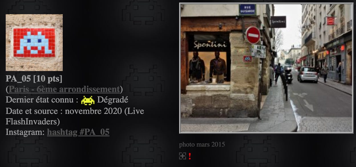 Paint it black: mapping Space Invader mosaics in Paris