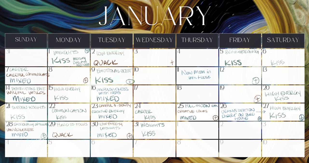 2024 Personal Datebook - Your Personal Astrological Guide