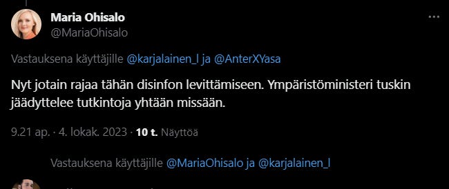 Maria Ohisalo syytti minua "disinformaatiosta" - Sai itse näpeilleen