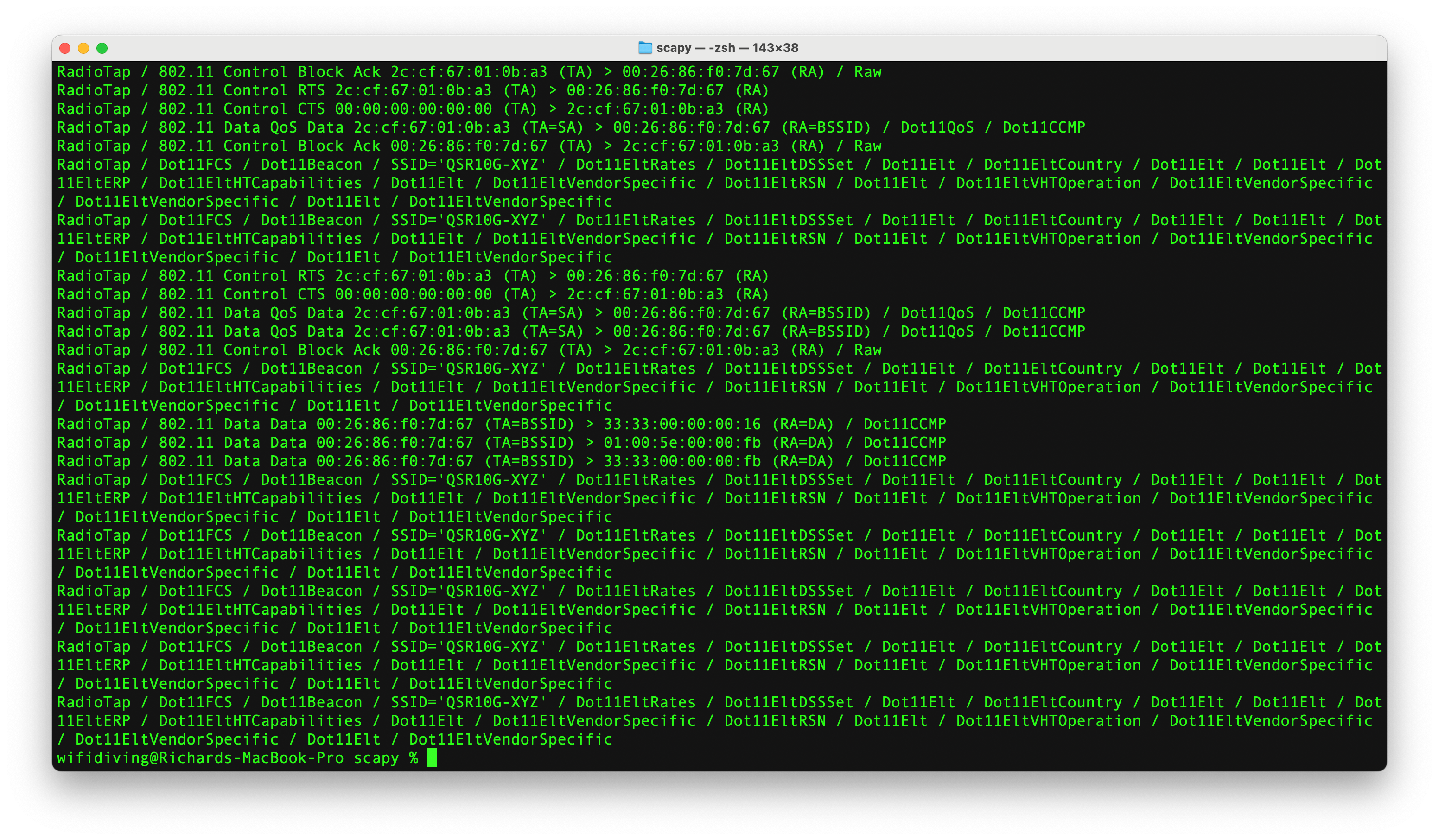 Manipulating and forging sniffer traces using Scapy