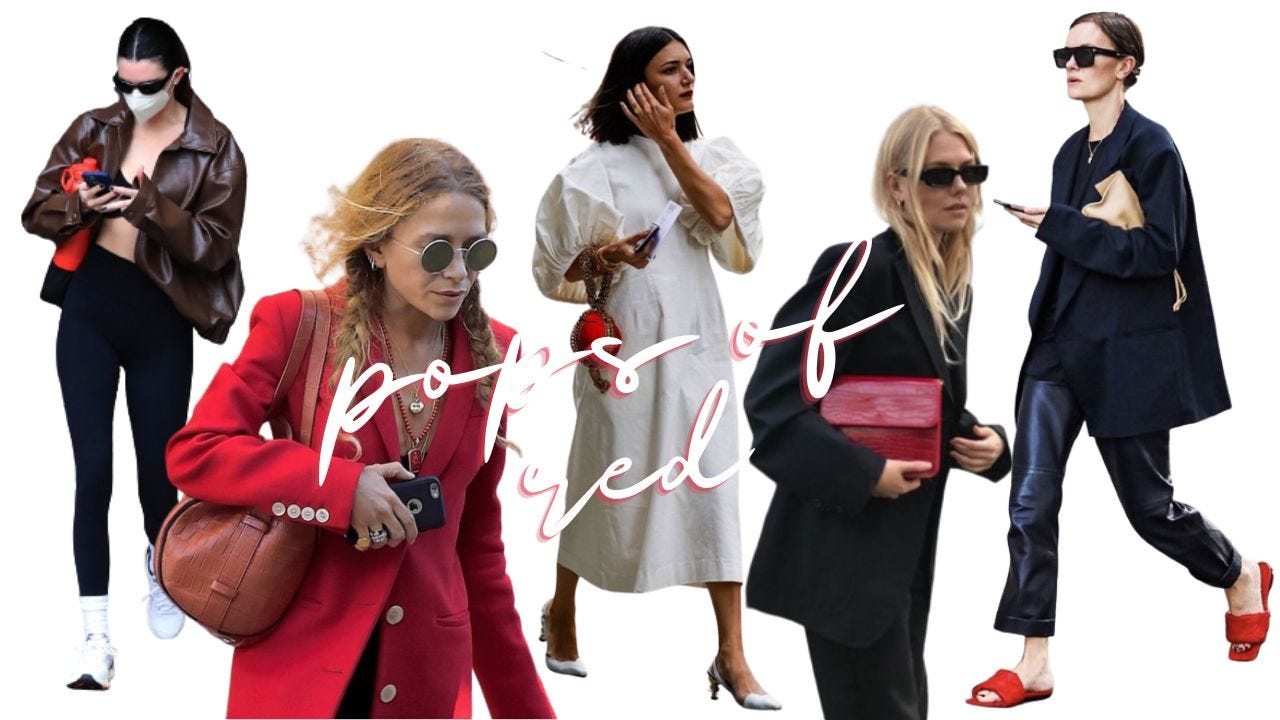 Outfits & Interiors Featuring Pops of Red