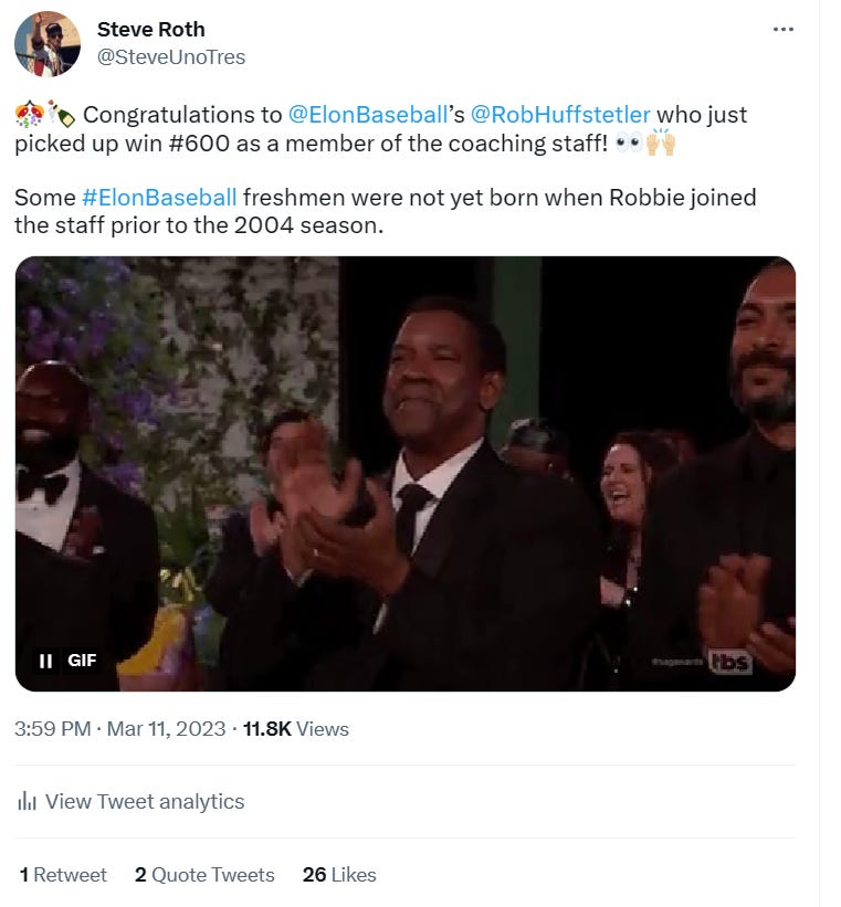 On the Up and Up for Elon Baseball - by SteveUnoTres