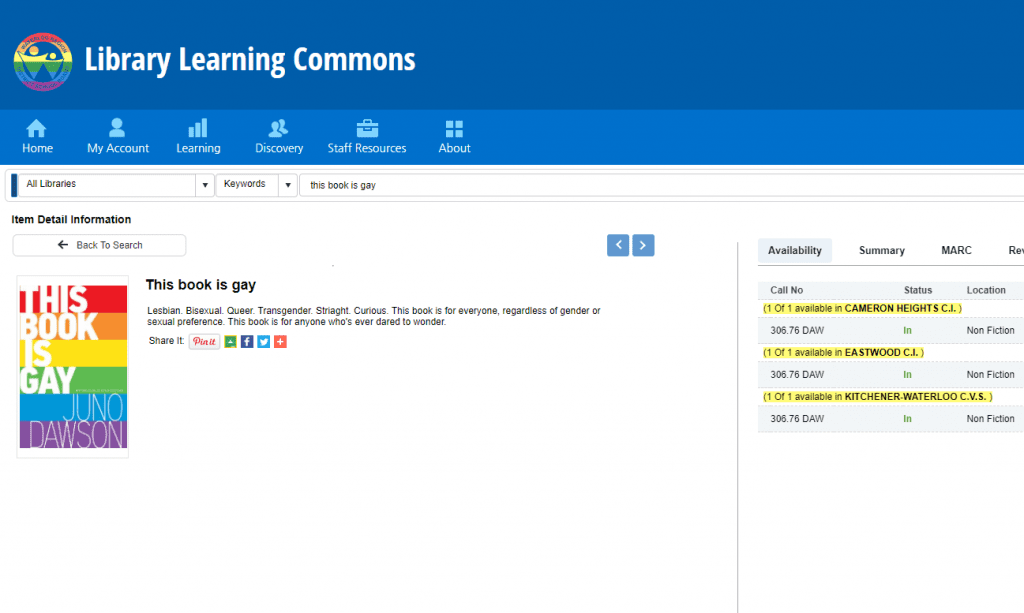 Waterloo Region District School Board offers disturbing book called ...